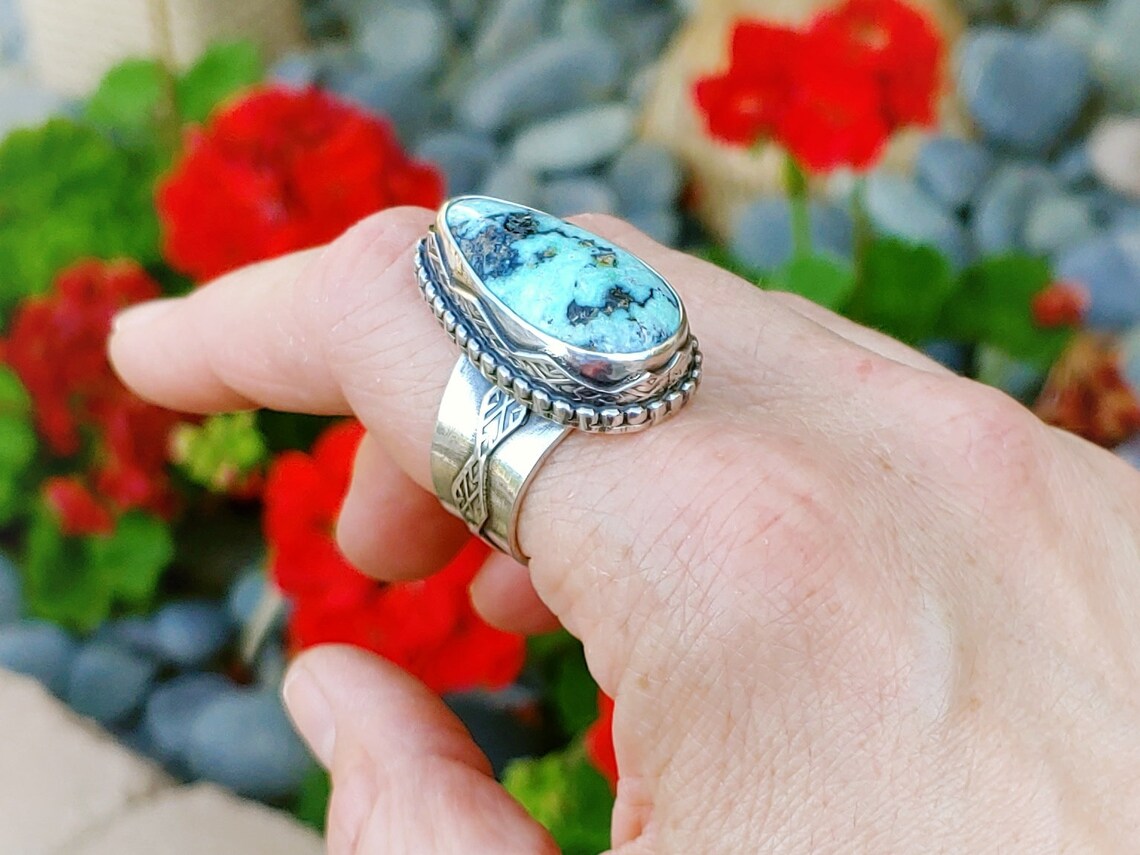 Variscite Ring in Sterling Silver Size 10.5 Size10 1/2 for - Etsy
