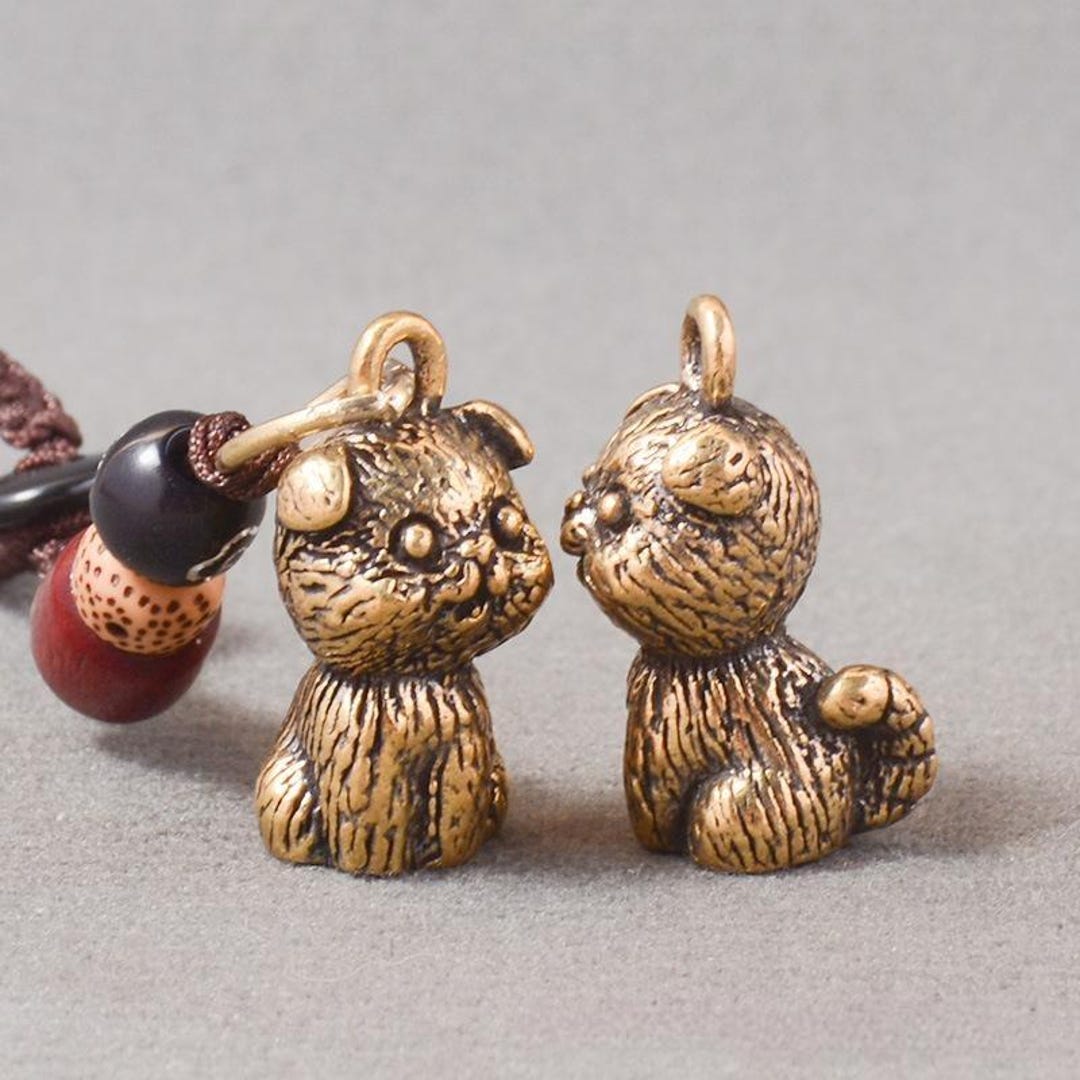 Brass Dog Figurine, Cute Puppy Statue, Cartoon Dog Sculpture, Small ...