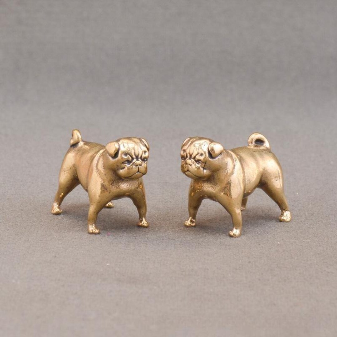 Brass Pug Figurine, Mini Dog Statue, Small Brass Puppy Figurine - Etsy