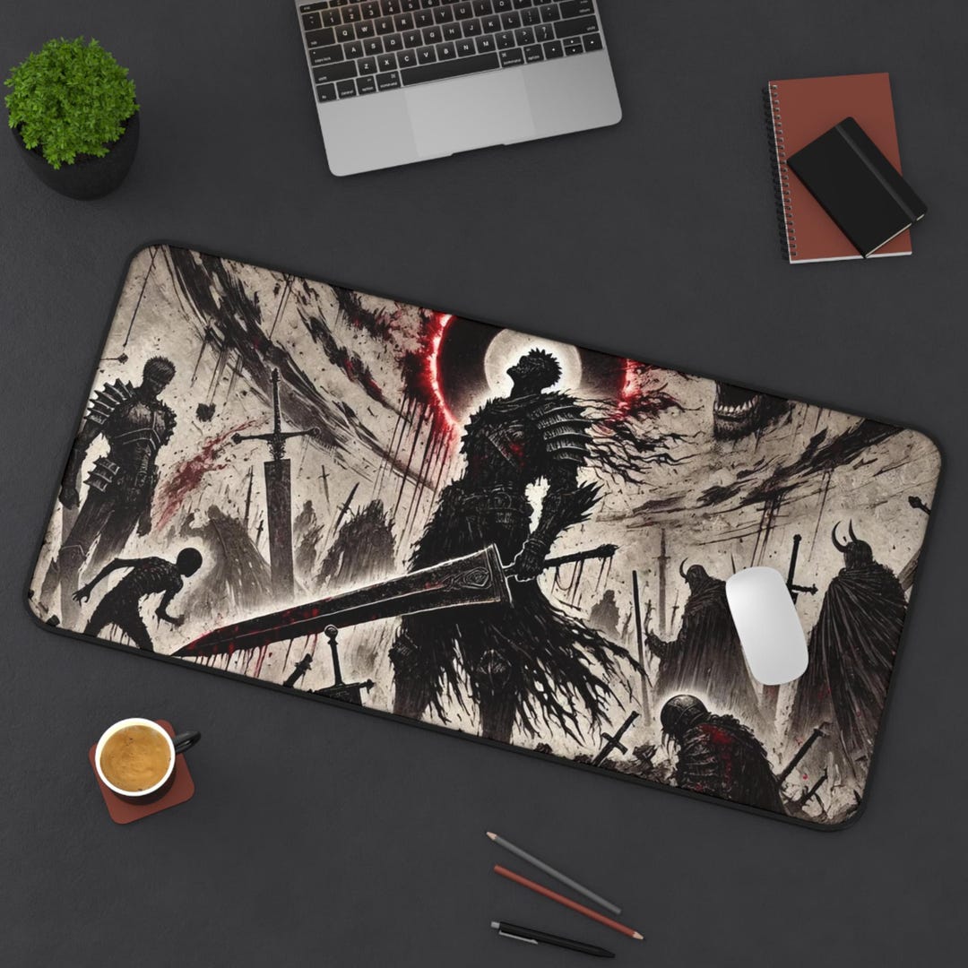 Berserk Soldier Desk Mat Anime-inspired Cursed Dual-face Mouse Pad ...
