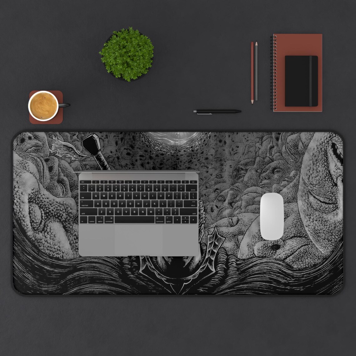Berserk Warrior Warlord Desk Mat Anime-inspired Cursed Dual-face Mouse ...