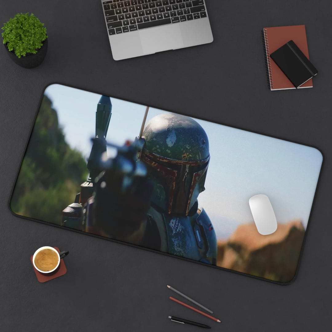 Boba Fett Desk Mat Cosmic Saga Star Wars Mouse Pad, Large Eco-friendly ...