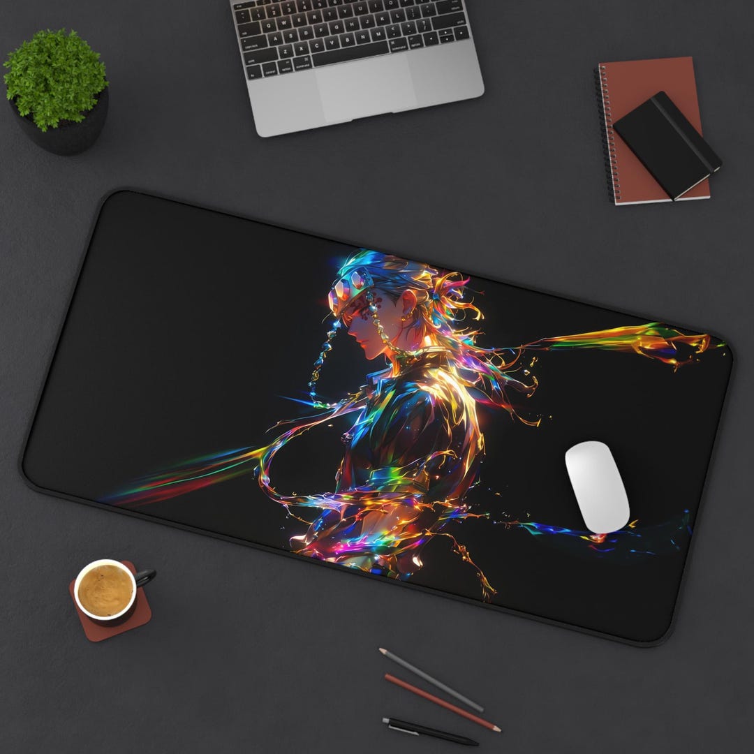 Demon Slayer Desk Mat Tengen Uzui Anime Mouse Pad,gaming Desk Accessory ...