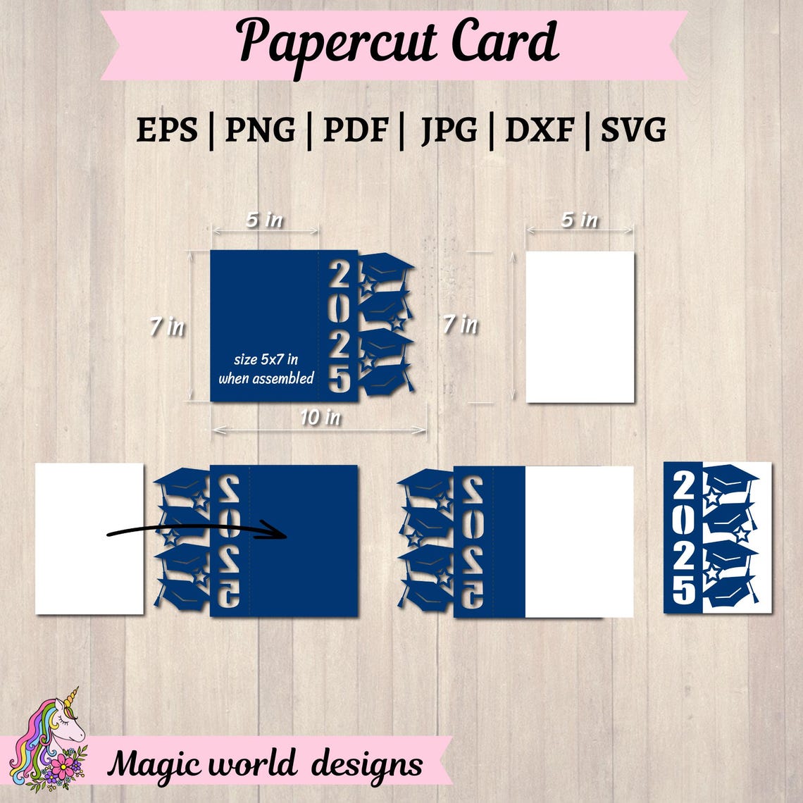 2025 Graduation Invitation Card SVG: Paper Cut Template (digital ...