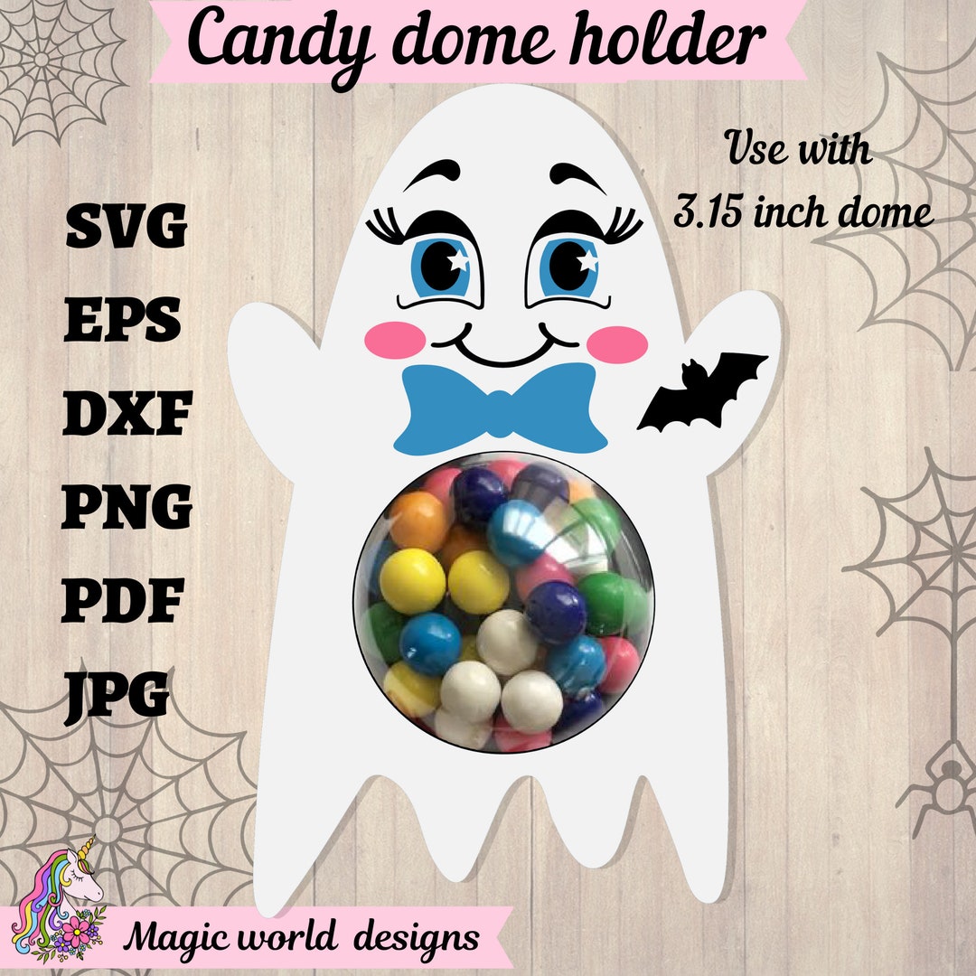 Cute Ghost Halloween Candy Dome Svg , Chocolat Holder Svg, Candy Holder ...