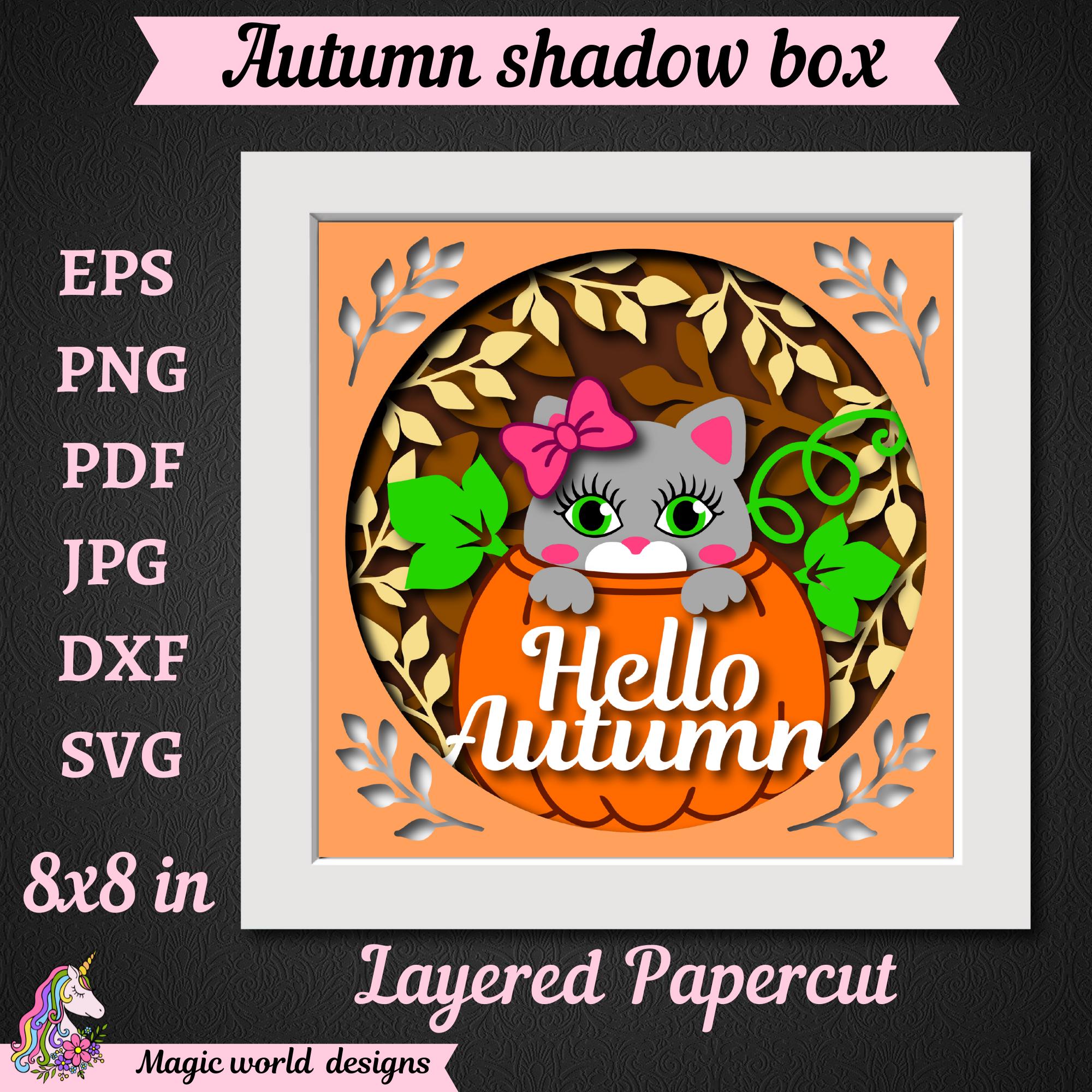 3D Fall Shadow Box Svg, 3D Hello Autumn Leaves Svg, Autumn Svg, 3D ...