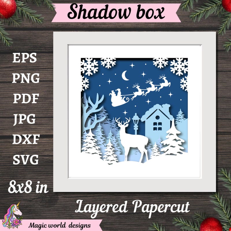 Santa Shadow Box - Etsy