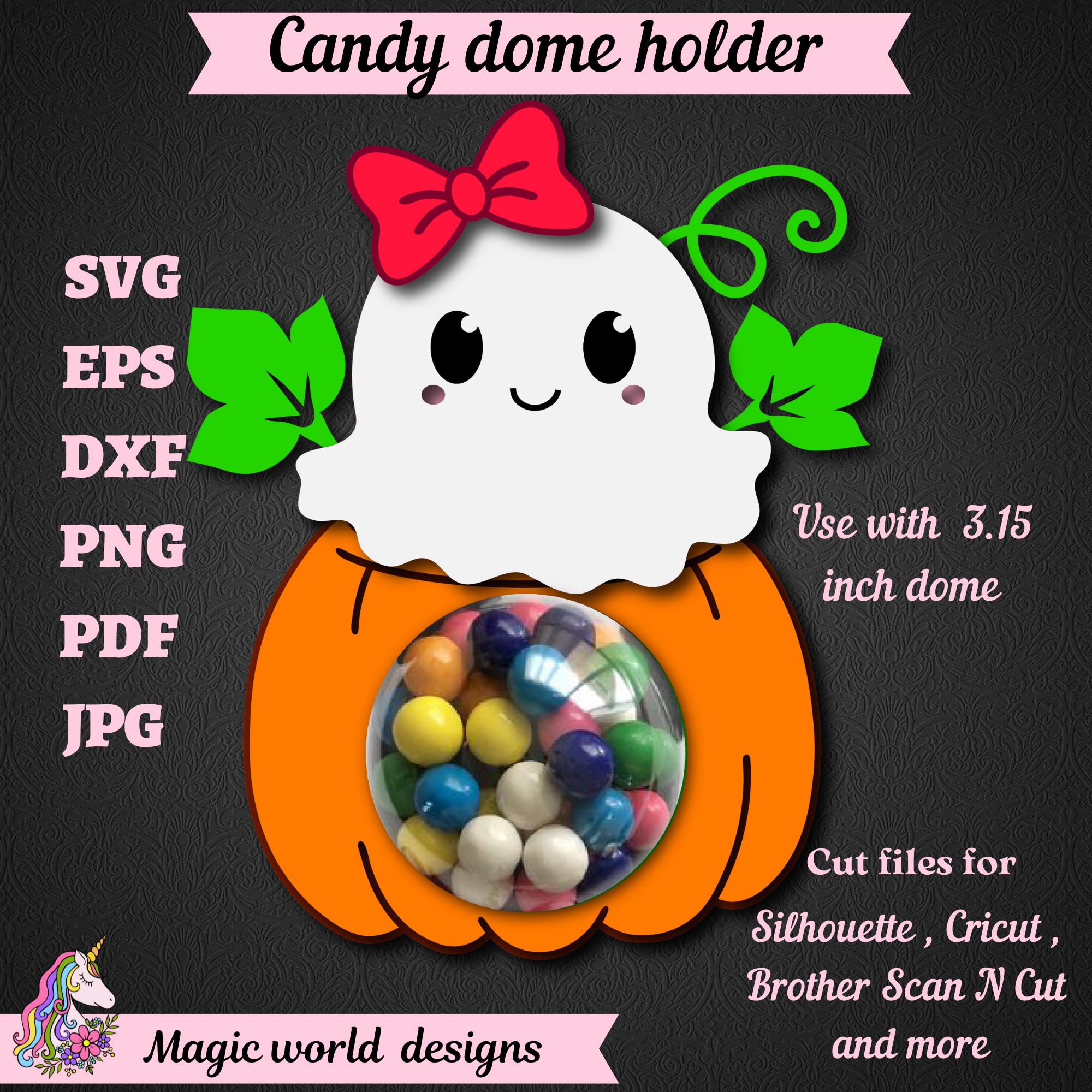 Halloween Candy Dome SVG - Ghost in Pumpkin SVG- - DIY Paper Craft ...