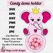 Pink Baby Elephant Girl Candy Dome Svg, Laser Cut, Layered Paper Cut ...