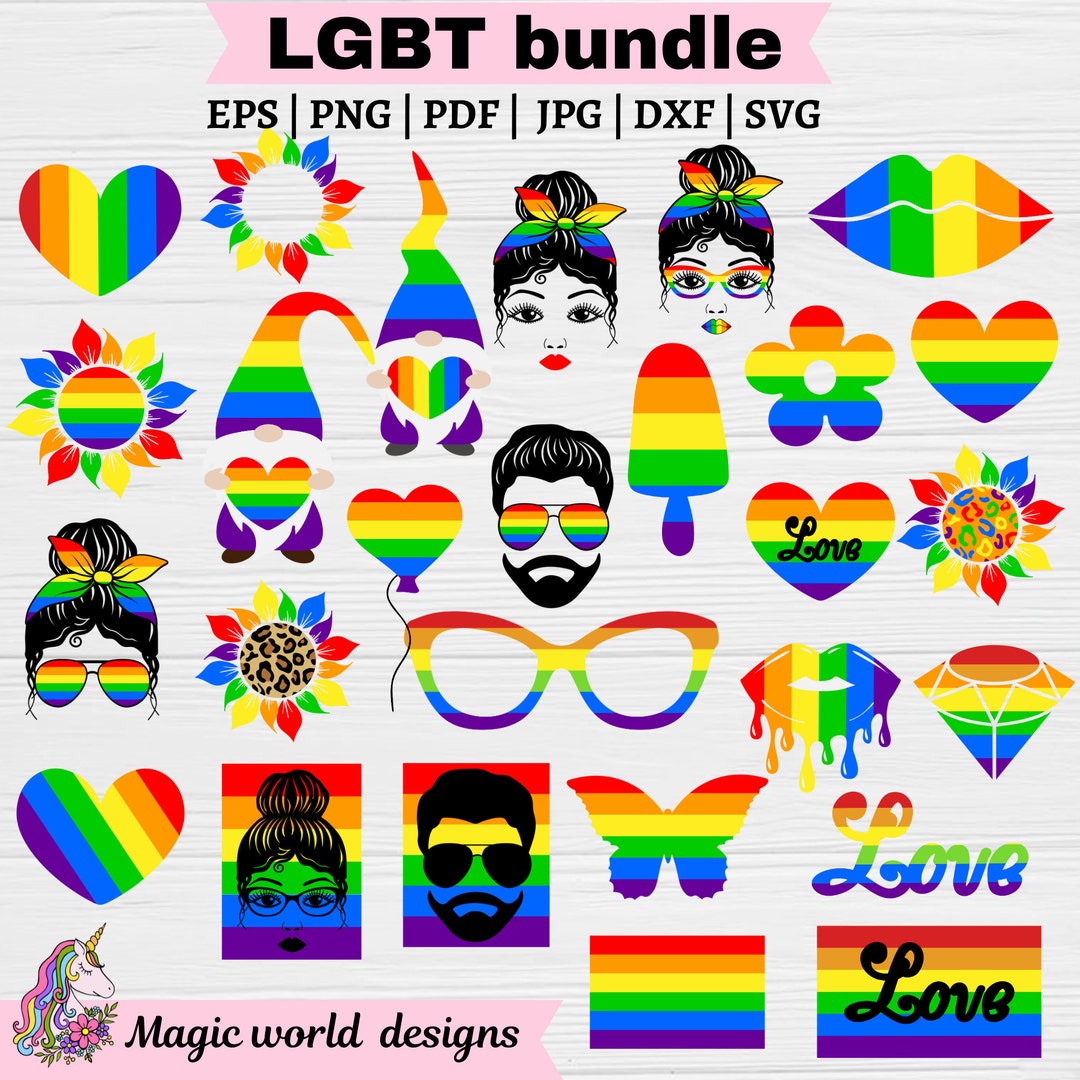 LGBT Svg Bundle, Gay Pride Svg Files, Lesbian Svg, LGBT Rainbow Svg ...