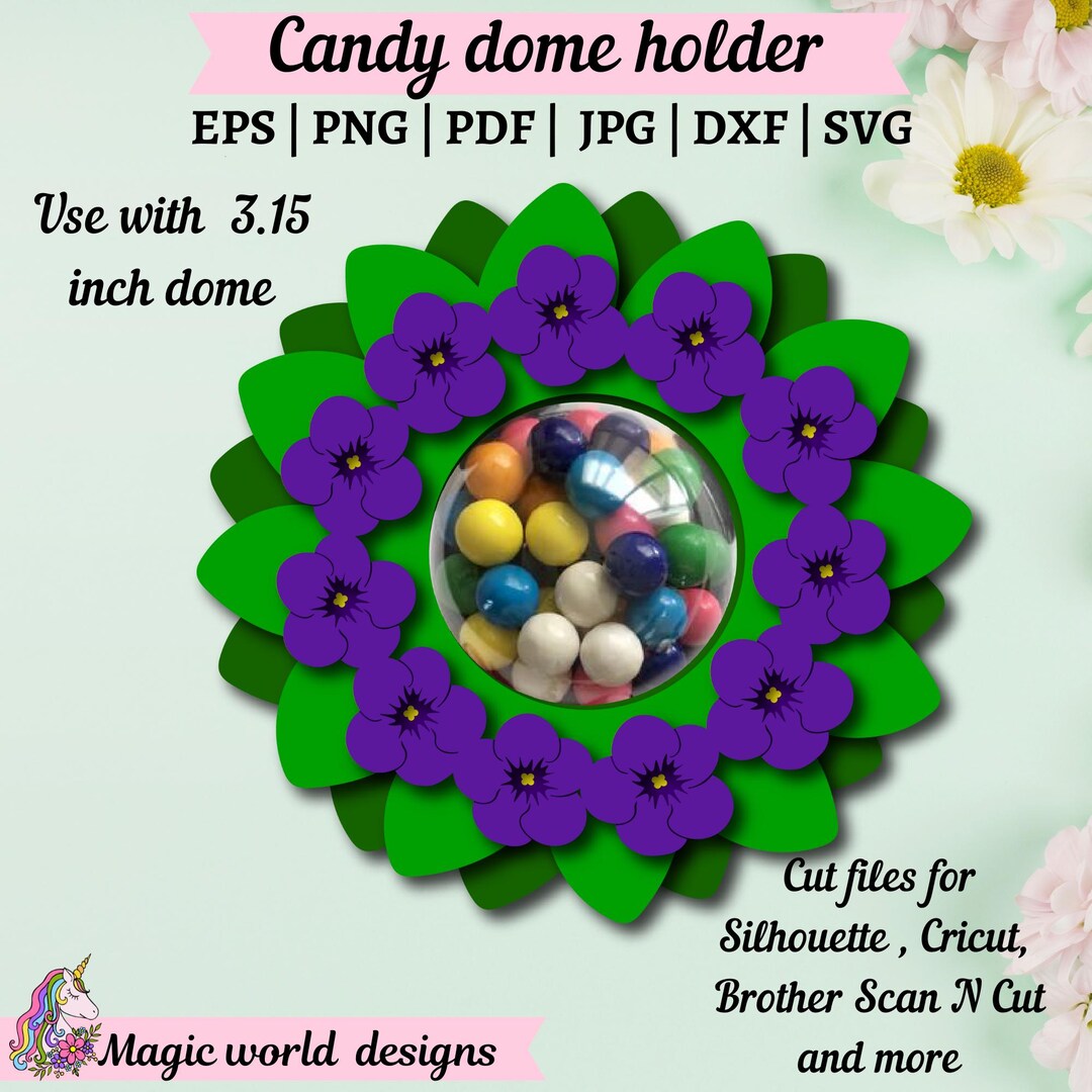 African Violets Candy Dome Svg, Cut File for Silhouette, - Etsy