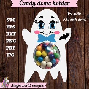 Cute Ghost Halloween Candy Dome Svg , Chocolat Holder Svg, Candy Holder ...