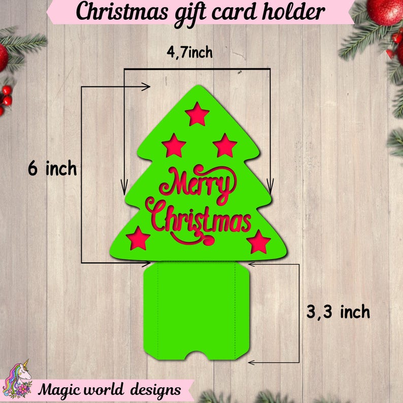 Christmas Tree Gift Card Holder Svg, Cutting File for Cricut - Etsy