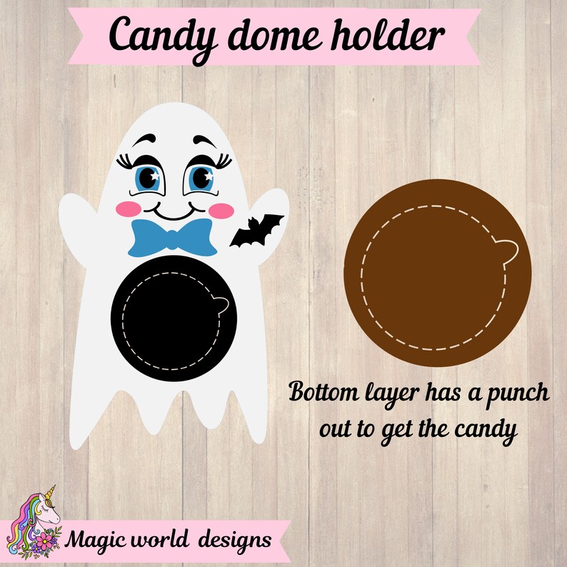Cute Ghost Halloween Candy Dome Svg , Chocolat Holder Svg, Candy Holder ...