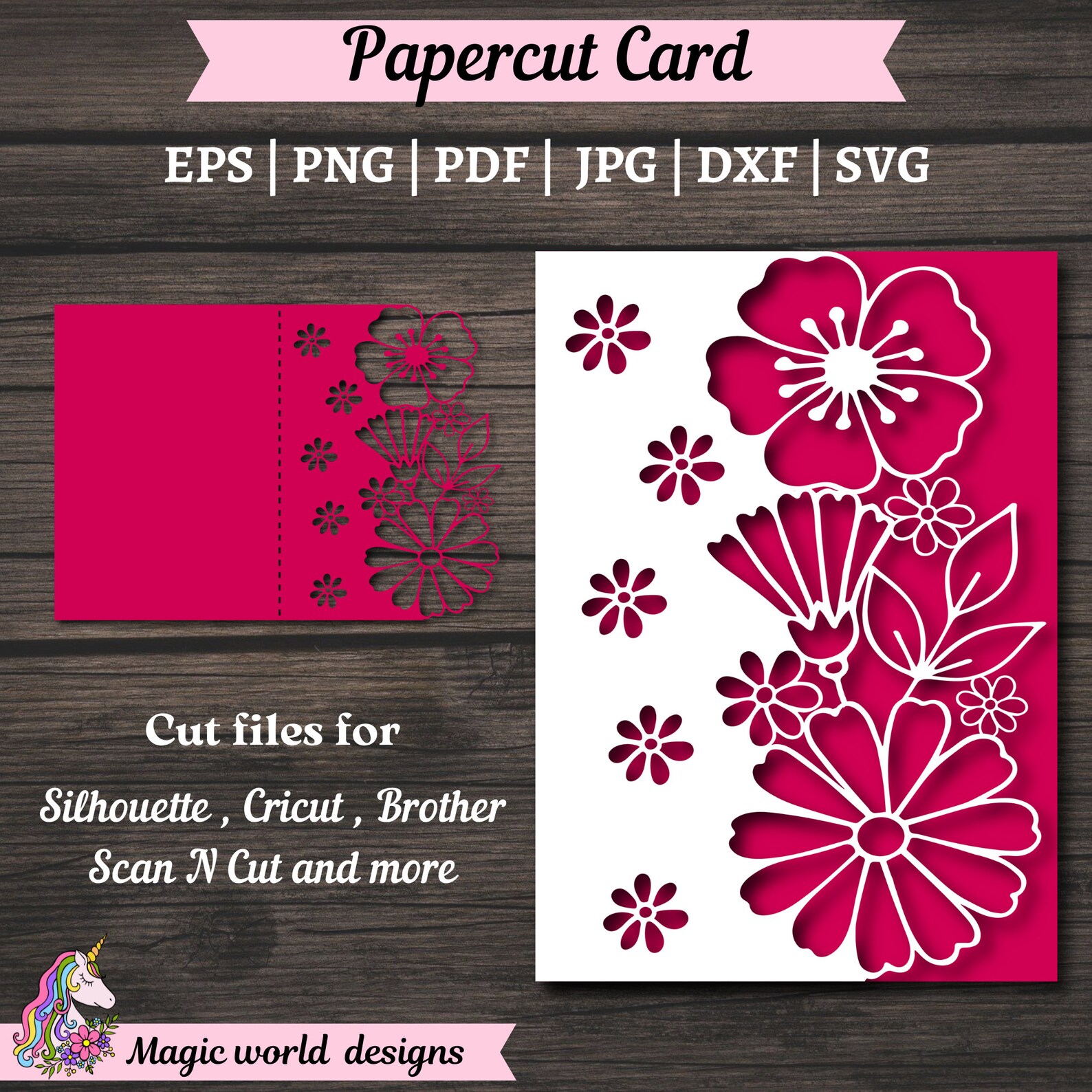 Flowers Papercut Card Cover Template SVG, Happy Birthday, Happy ...