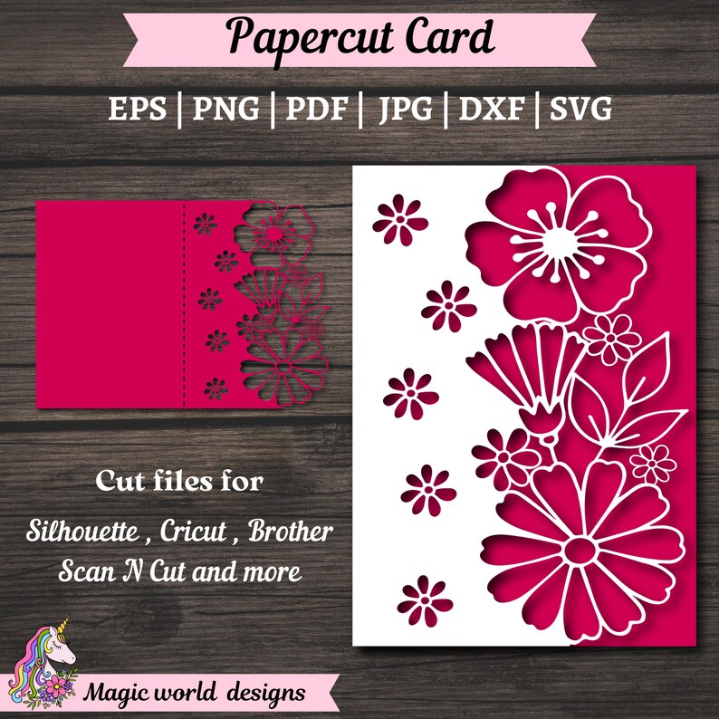 Flowers Papercut Card Cover Template SVG, Happy Birthday, Happy ...