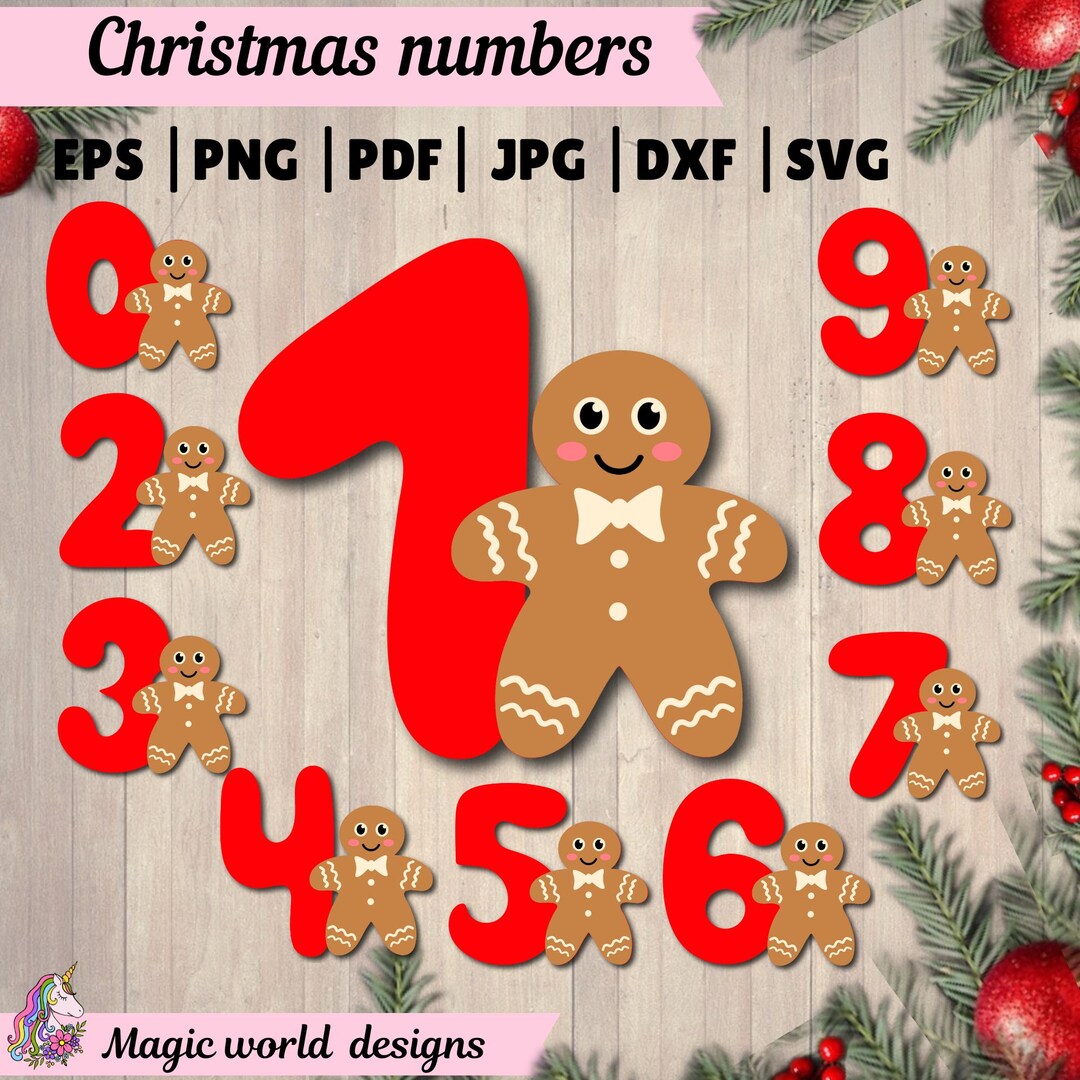 Advent Calendar, Christmas Gingerbread Numbers, Gingerbread Cookie ...