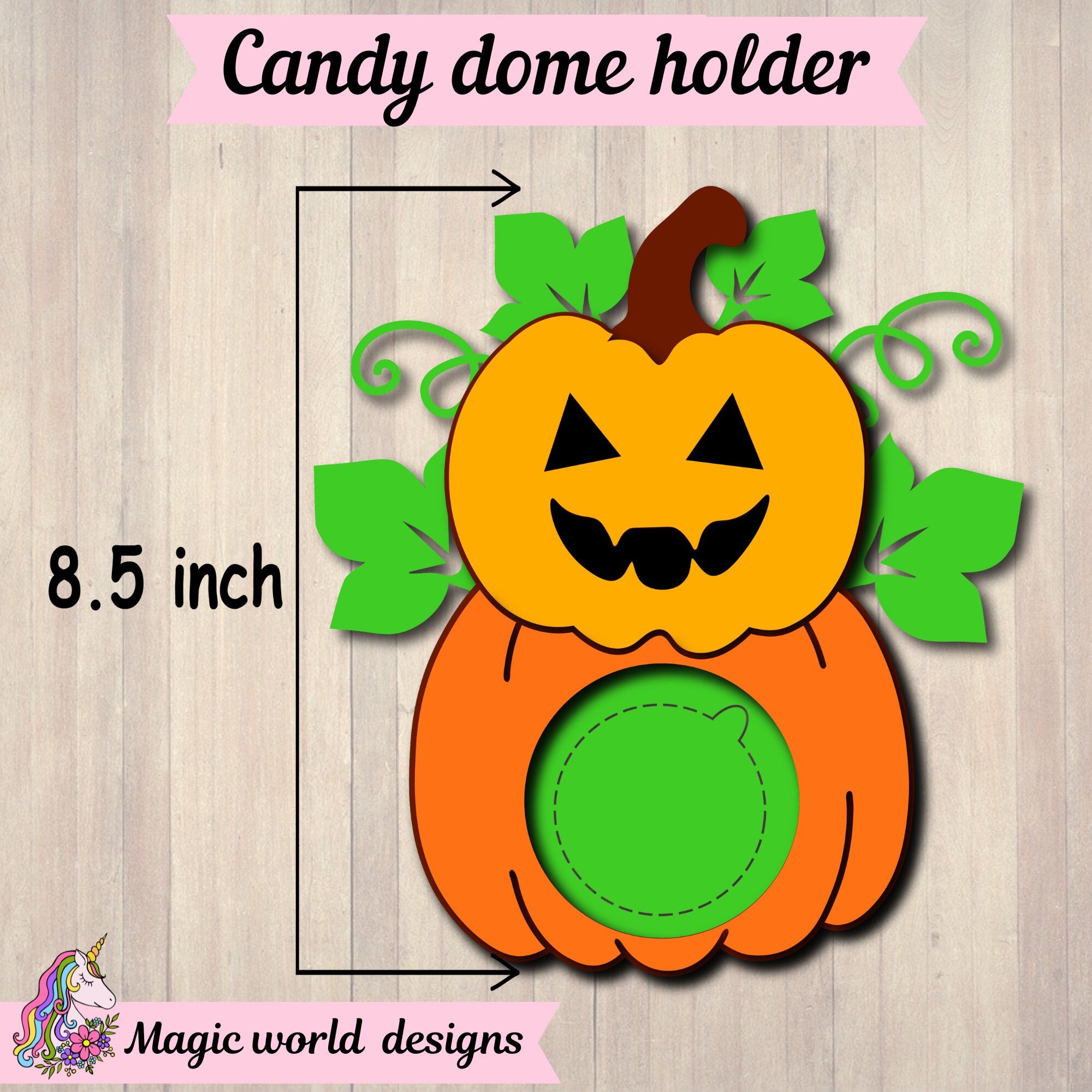 Pumpkin Halloween Candy Dome SVG , Halloween Candy Holder DIY ...