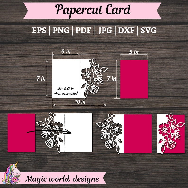 Papercut Card Cover Template SVG, Flowers Invitation for Cricut ...