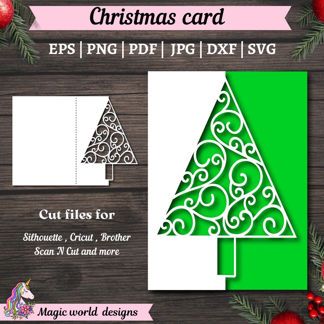 Christmas Tree Card Svg, Paper Cut Templates SVG, Laser Cut Cricut ...
