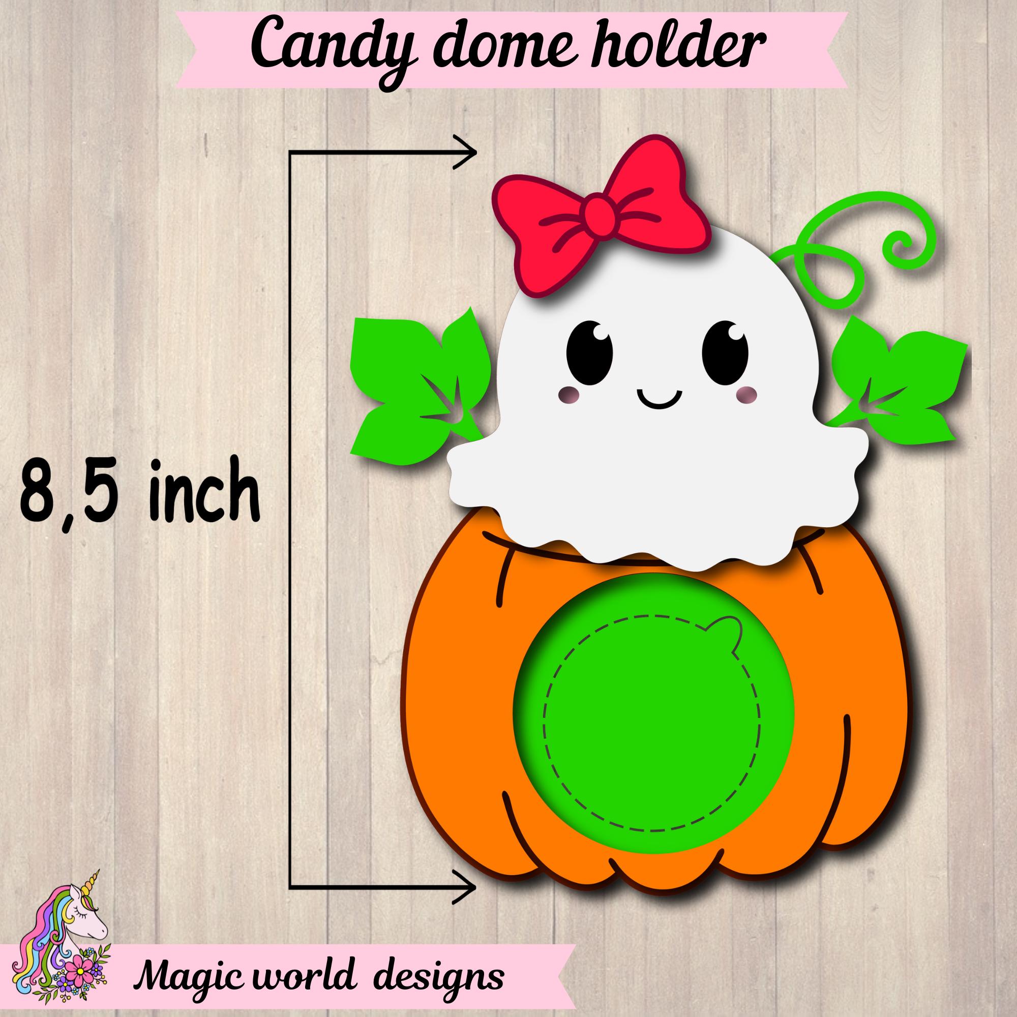 Halloween Candy Dome SVG - Ghost in Pumpkin SVG- - DIY Paper Craft ...