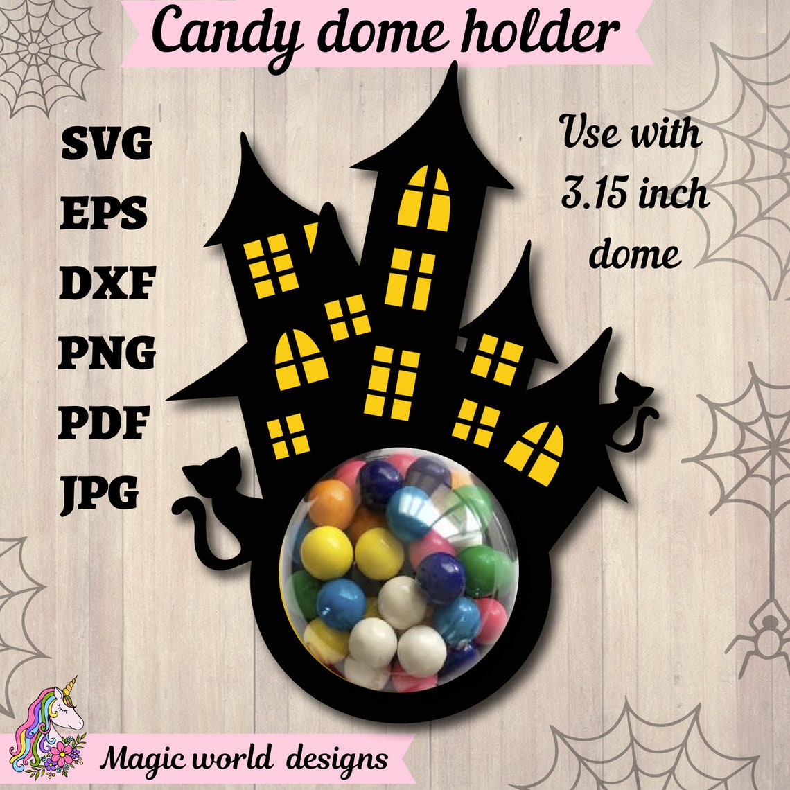 Haunted House Candy Dome Svg, Halloween Candy Holder Svg, Candy Ornaments Svg, Chocolate Holder ...