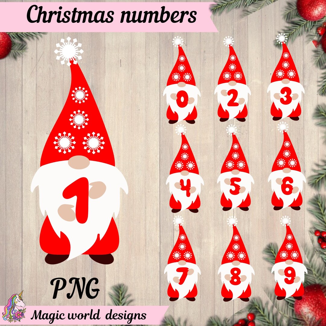 Advent Calendar Numbers, Gnome Numbers, Christmas Numbers, Christmas ...