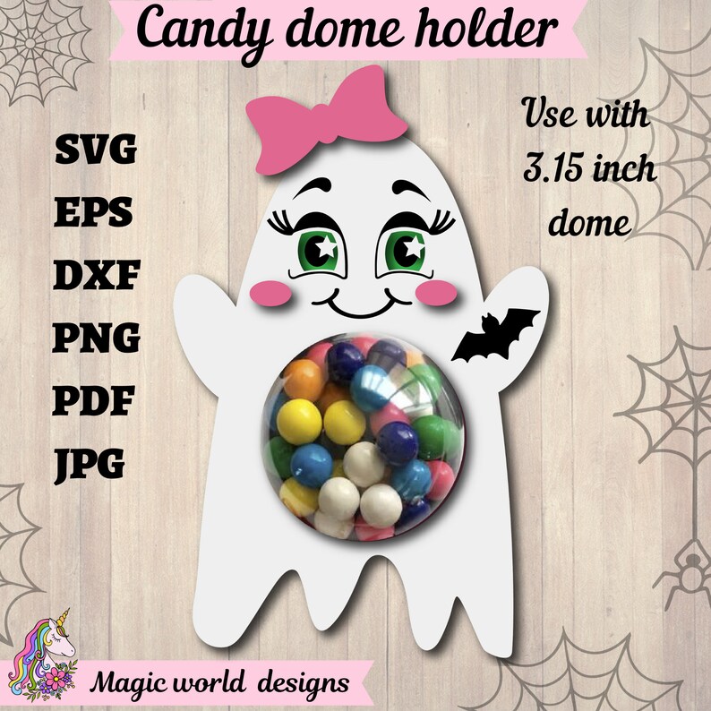 Cute Ghost Candy Dome Svg, Halloween Candy Holder Svg, Candy Ornaments ...