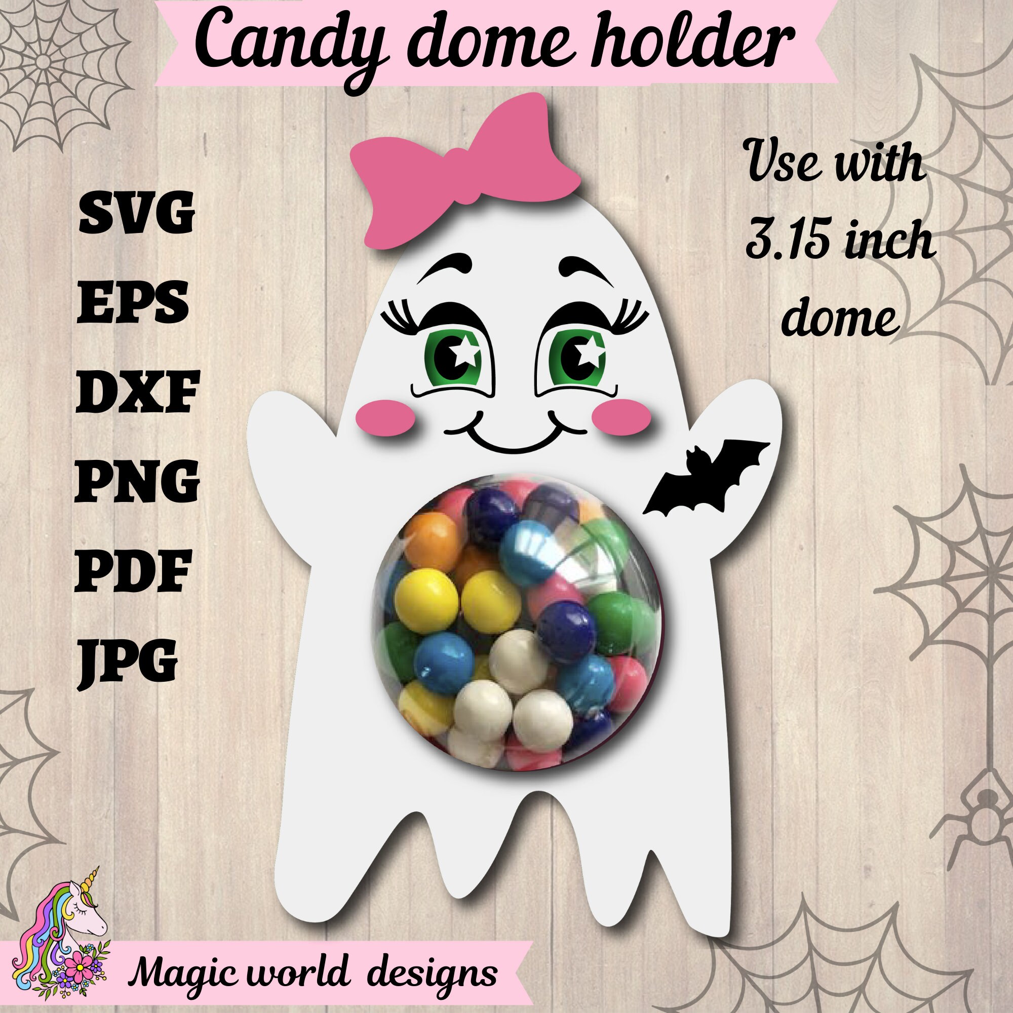Cute Ghost Candy Dome Svg, Halloween Candy Holder Svg, Candy Ornaments ...