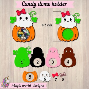 Halloween Candy Dome SVG Ghost in Pumpkin SVG DIY Paper Craft Design - Etsy