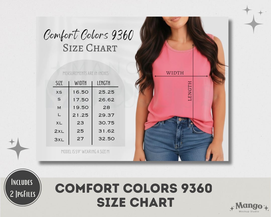 Comfort Colors 9360 Size Chart | Comfort Colors 9360 Watermelon Mockup ...