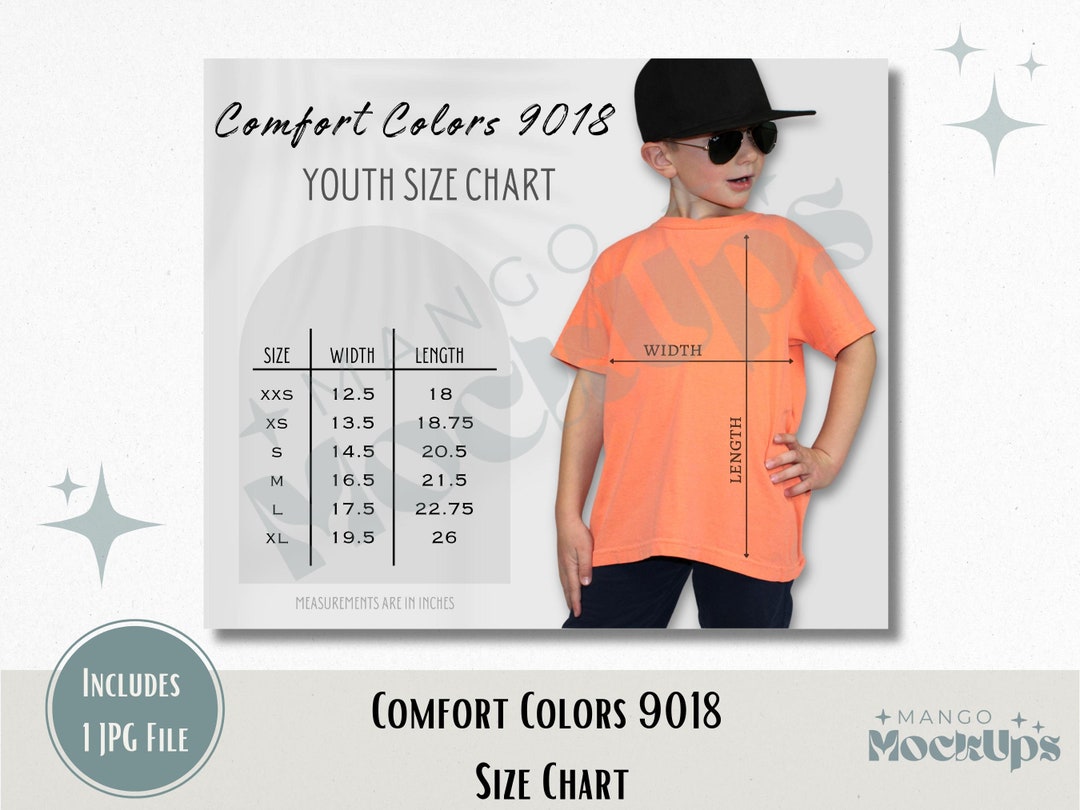 Comfort Colors 9018 Size Chart Kids Comfort Colors Size Chart Youth ...
