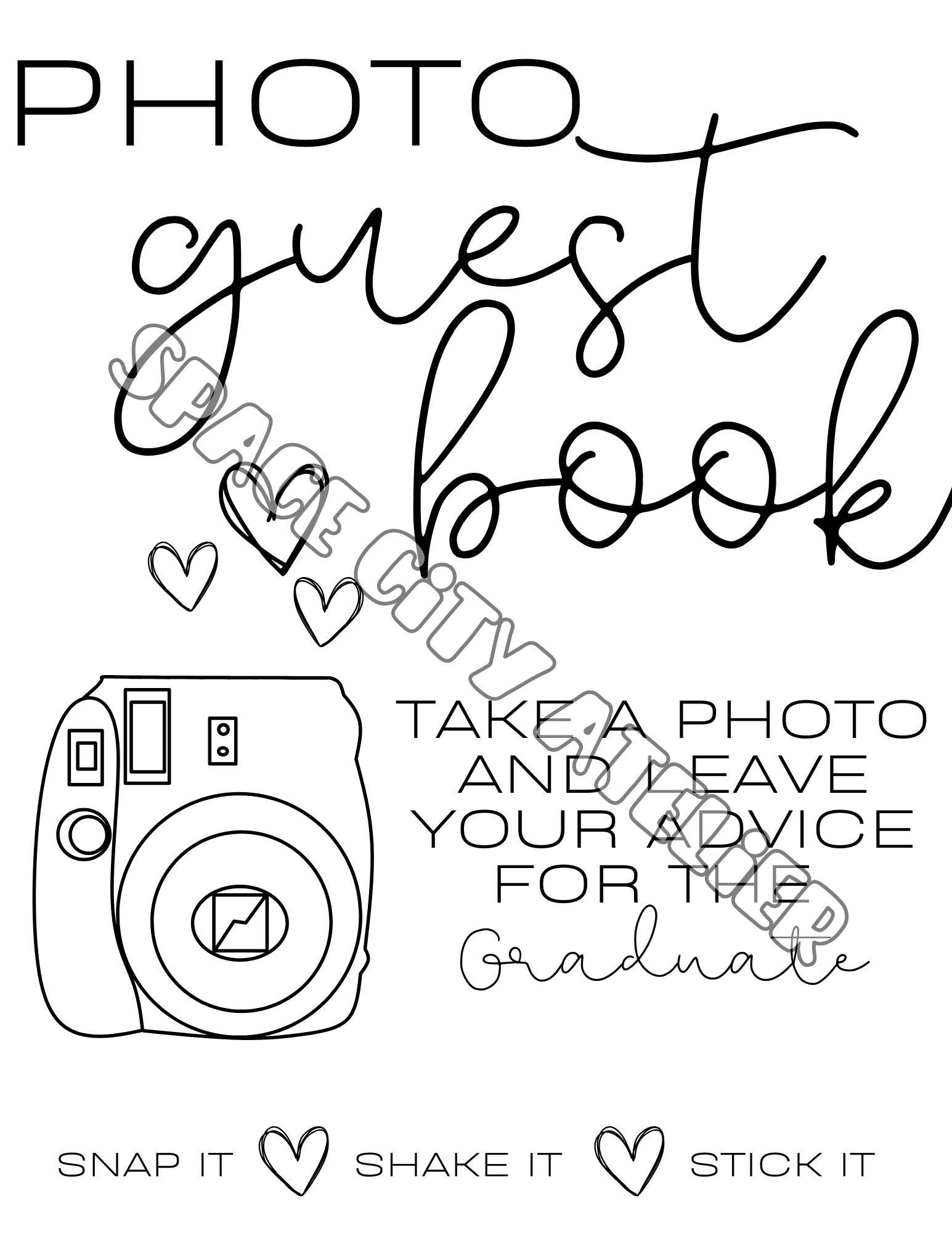 Graduation Photo Guest Book | Digital Download | Instax - Etsy