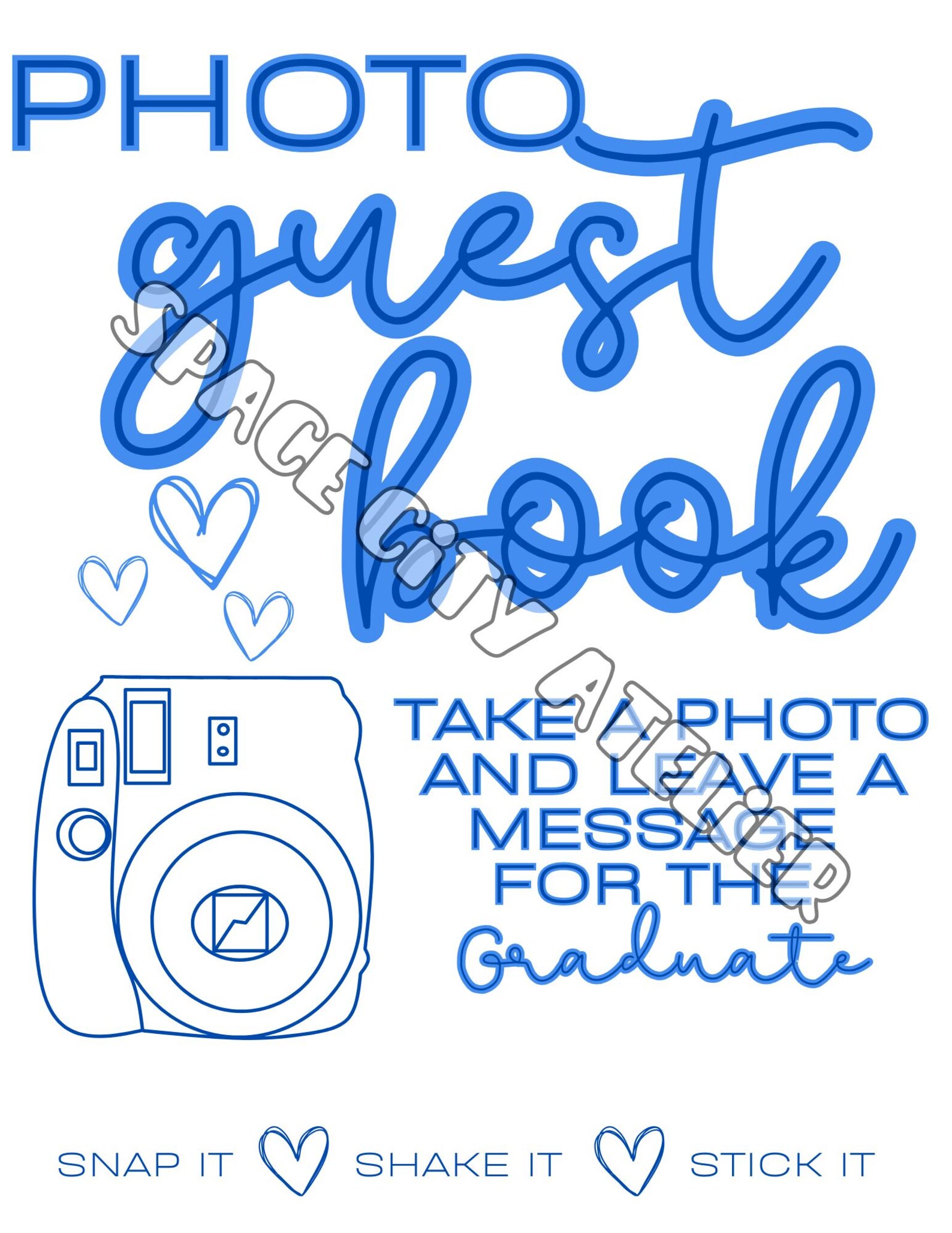 Graduation Photo Guest Book | Digital Download | Instax - Etsy