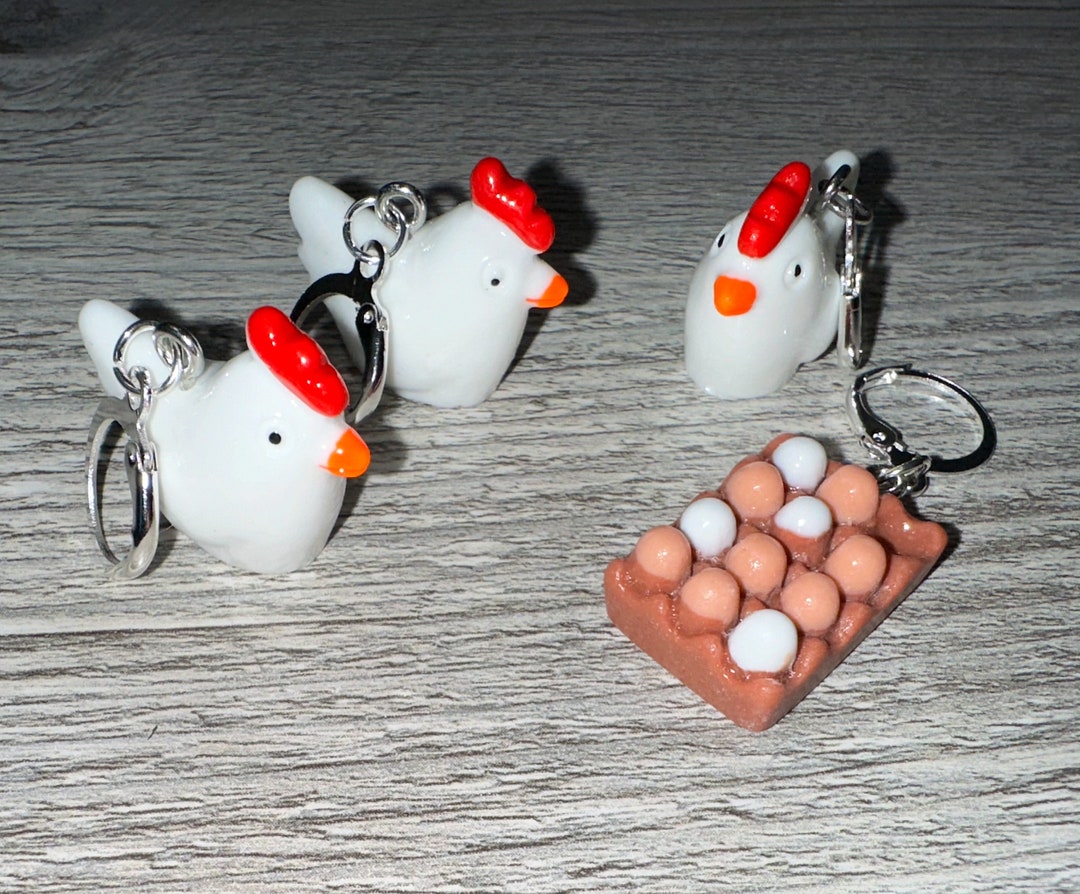 Chickens and Eggs Stitch Marker Set of Four - Etsy