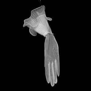 Wedding Gloves With Ruffle Tulle, Cuffed Sheer Tulle, Short Wedding ...