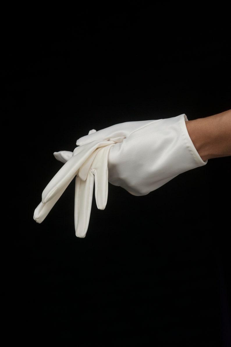Wedding Custom Gloves, Satin Short Gloves, Handmade Bridal Gloves ...