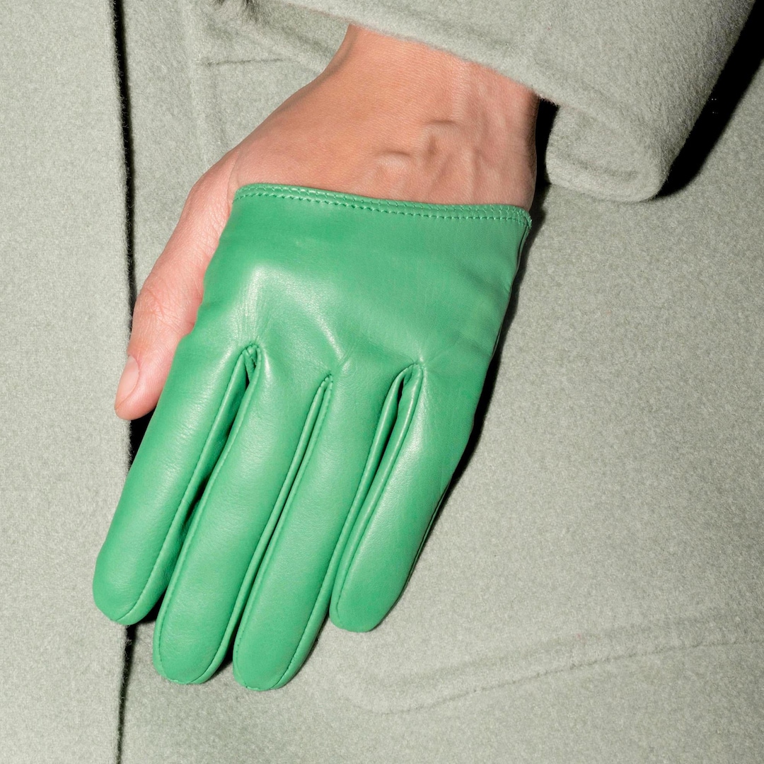 Green Leather Gloves, Fingerless Gloves, Fully Customizable Gloves ...
