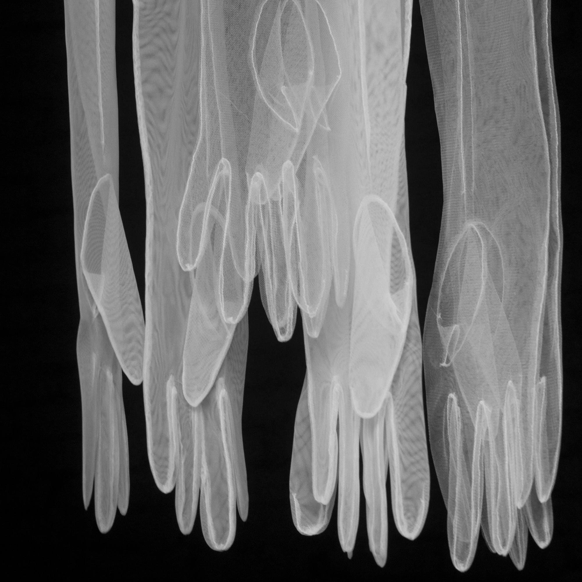 Wedding Custom Gloves, Bridal Sheer Tulle Gloves, Short White Gloves ...