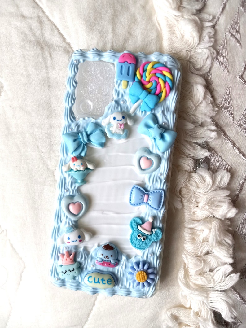 Cute Blue Decoden Kawaii Cake Inspired Phone Case for iPhone and ...
