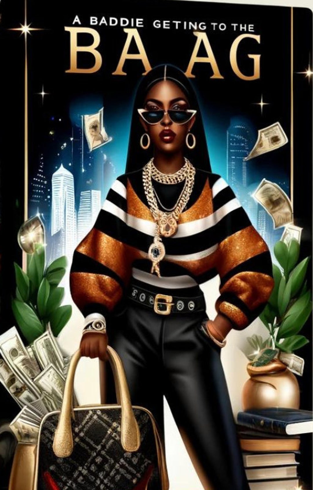 E-book Cover Template for a Baddie Getting to the Bag - Etsy