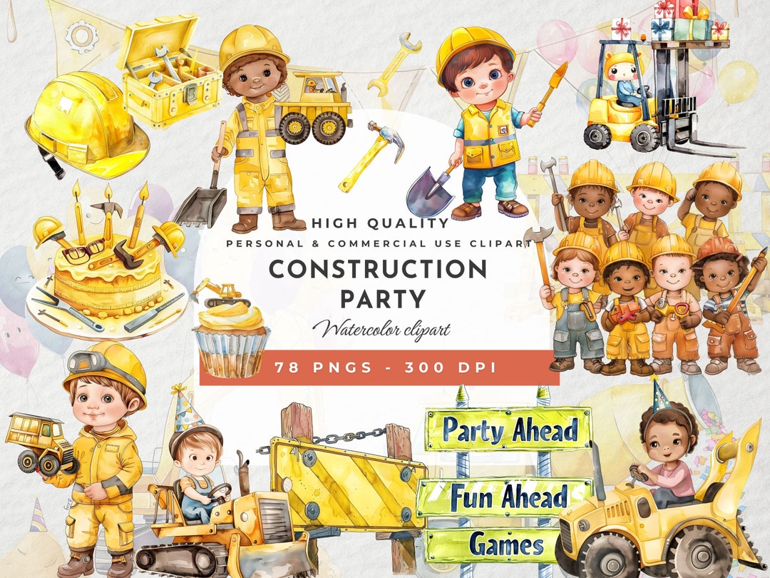 Construction Party Crew Clipart Dump Truck Birthday Boy Party ...