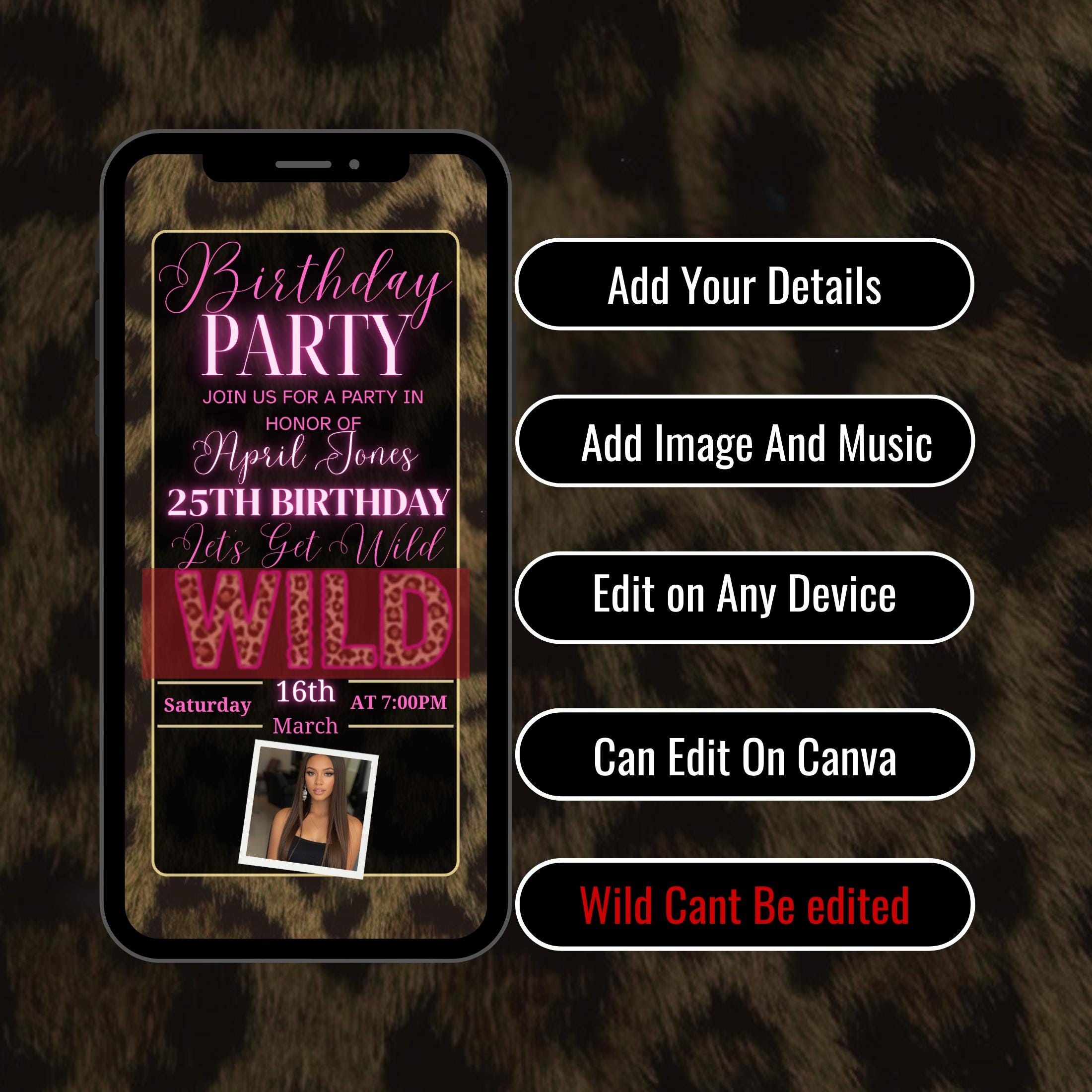 Birthday Dinner Party Invitation Digital | With Itinerary, & RSVP ...