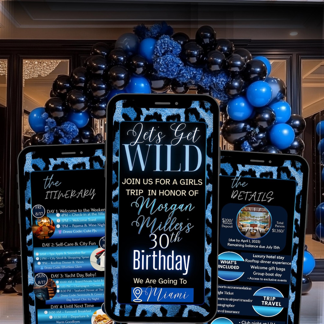Birthday Trip Invitation Digital | Girls Getaway Invite With Itinerary ...