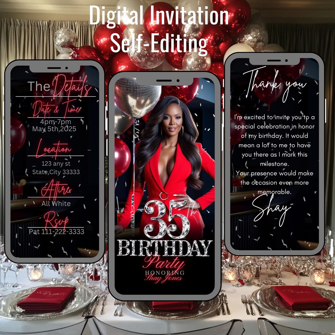 Birthday Party Invitation | Invite With Details, & RSVP | Editable ...