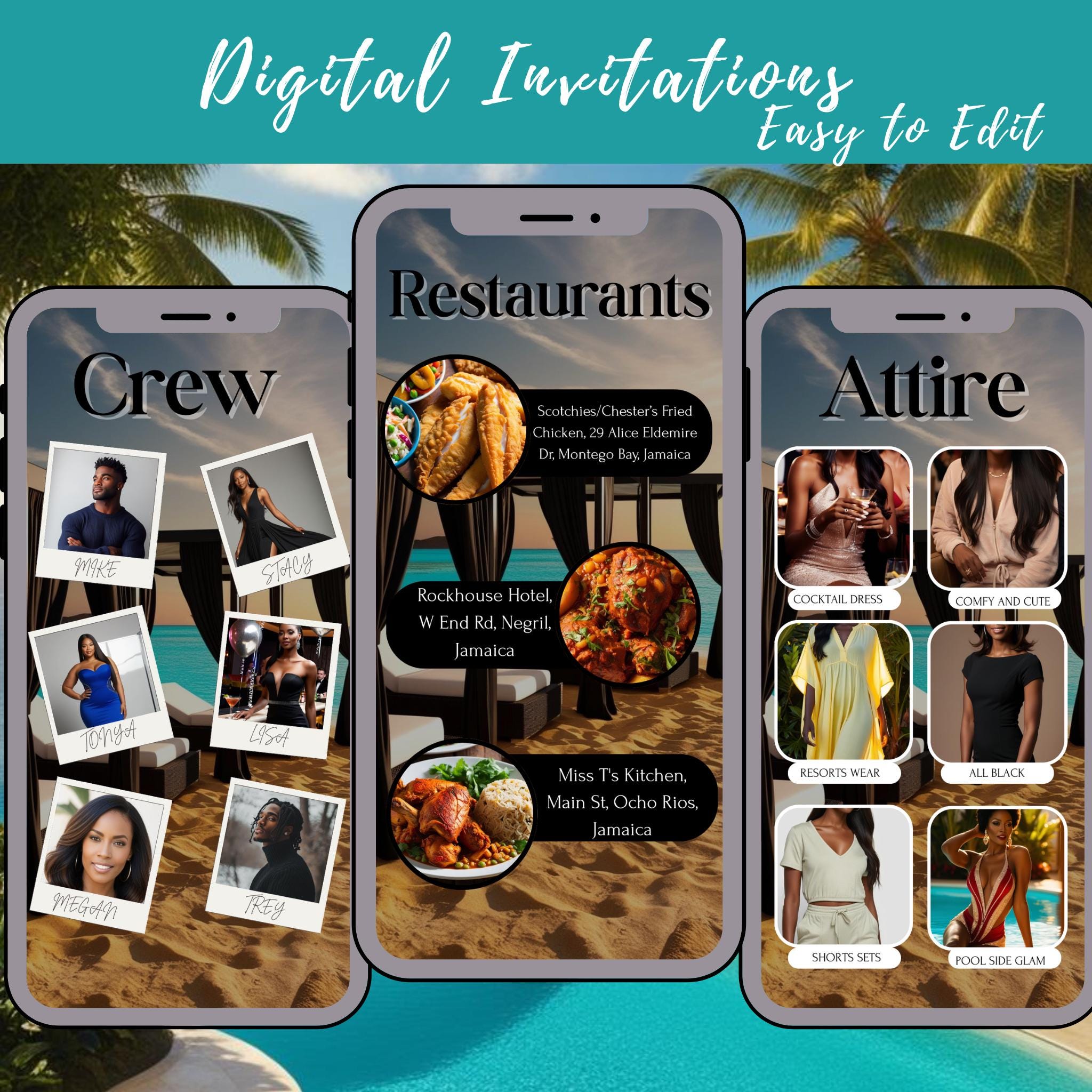 Birthday Trip Invitation Digital | Girls Getaway Invite With Itinerary ...