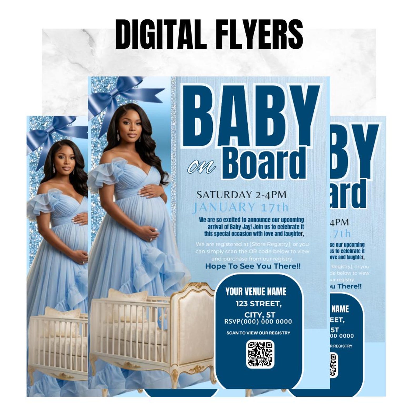 Baby Shower Digital Invitation| With Itinerary, & RSVP | Baby in Bloom ...