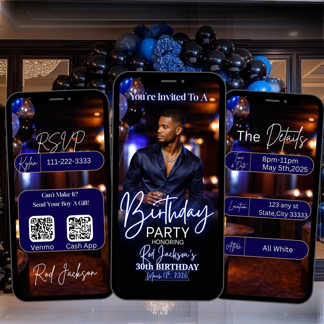 Birthday Party Invitation, Details & RSVP |digital Invitation, Editable ...