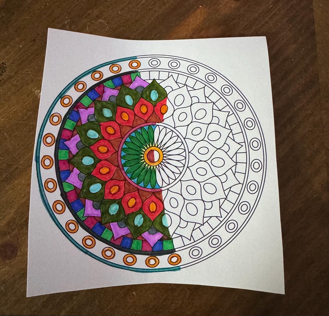 Color Your Own Mandala Sticker - Etsy
