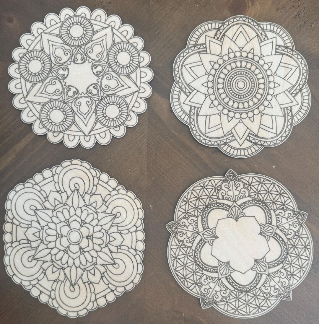 Color Your Own Mandala - Set of 4 - Etsy